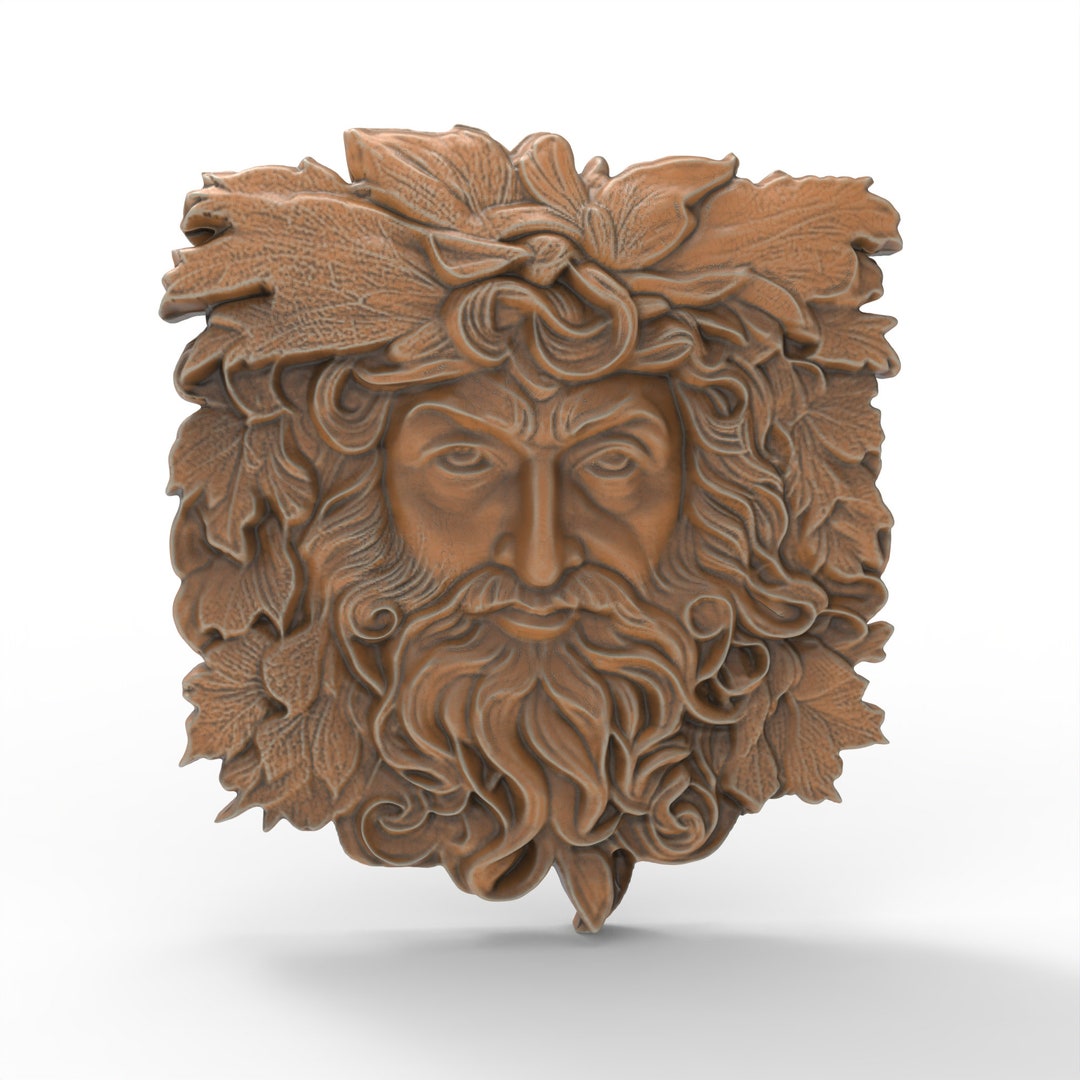 3D Printable Green Man Pagan Garden Sculpture Wall Hanging STL Files ...