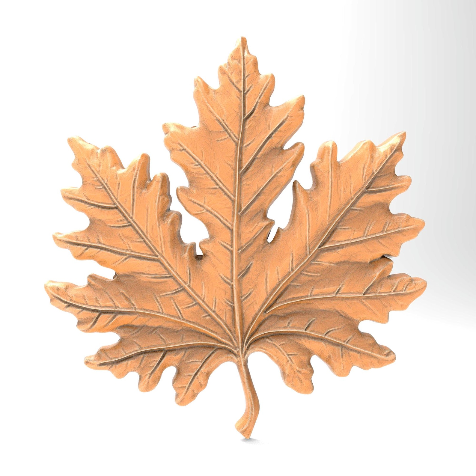3D Printable Realistic Maple Leaf STL File for CNC Router Engraving 3D ...