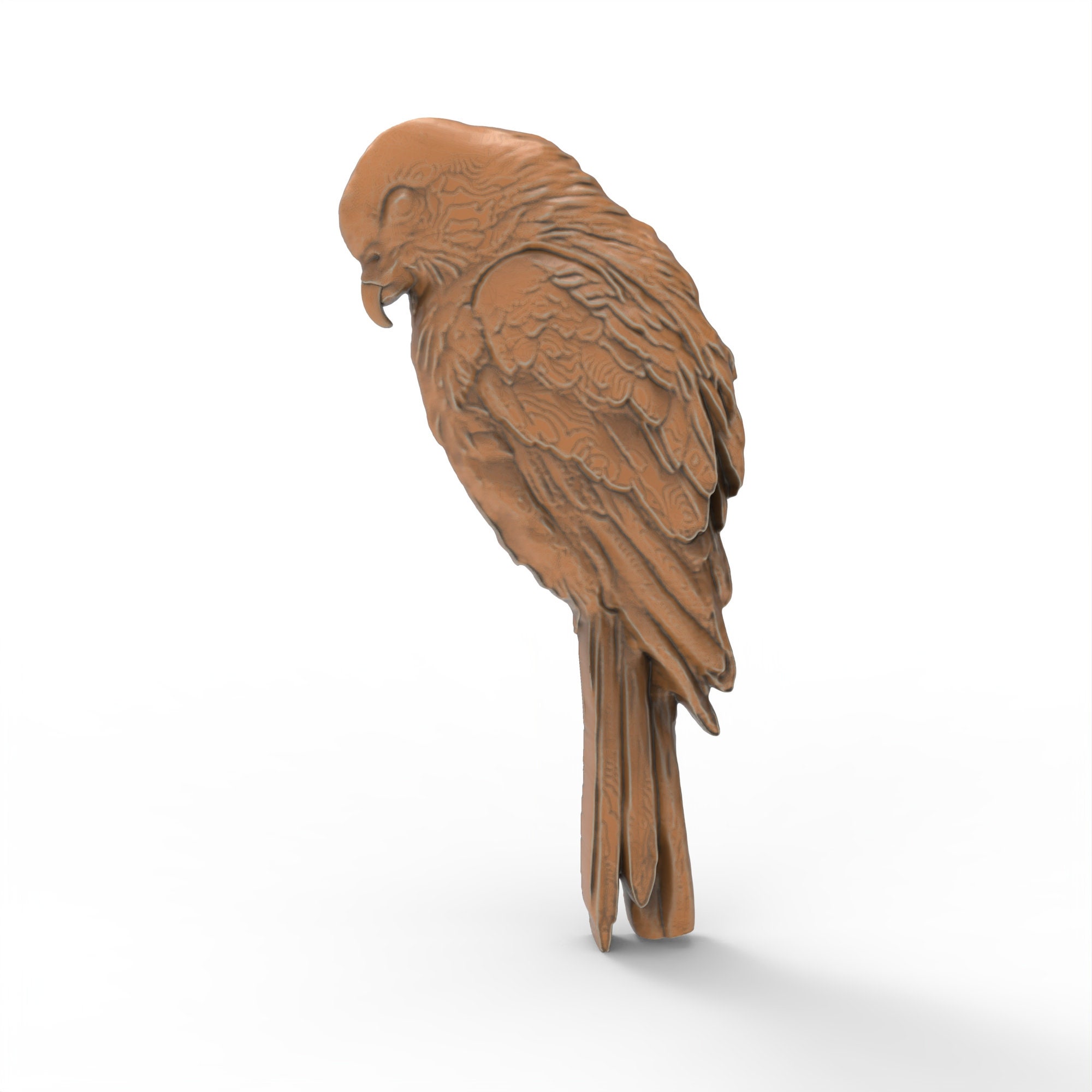 3D Printable Pair Parrot Bird Sculpture Flat Back Statue STL Files for ...