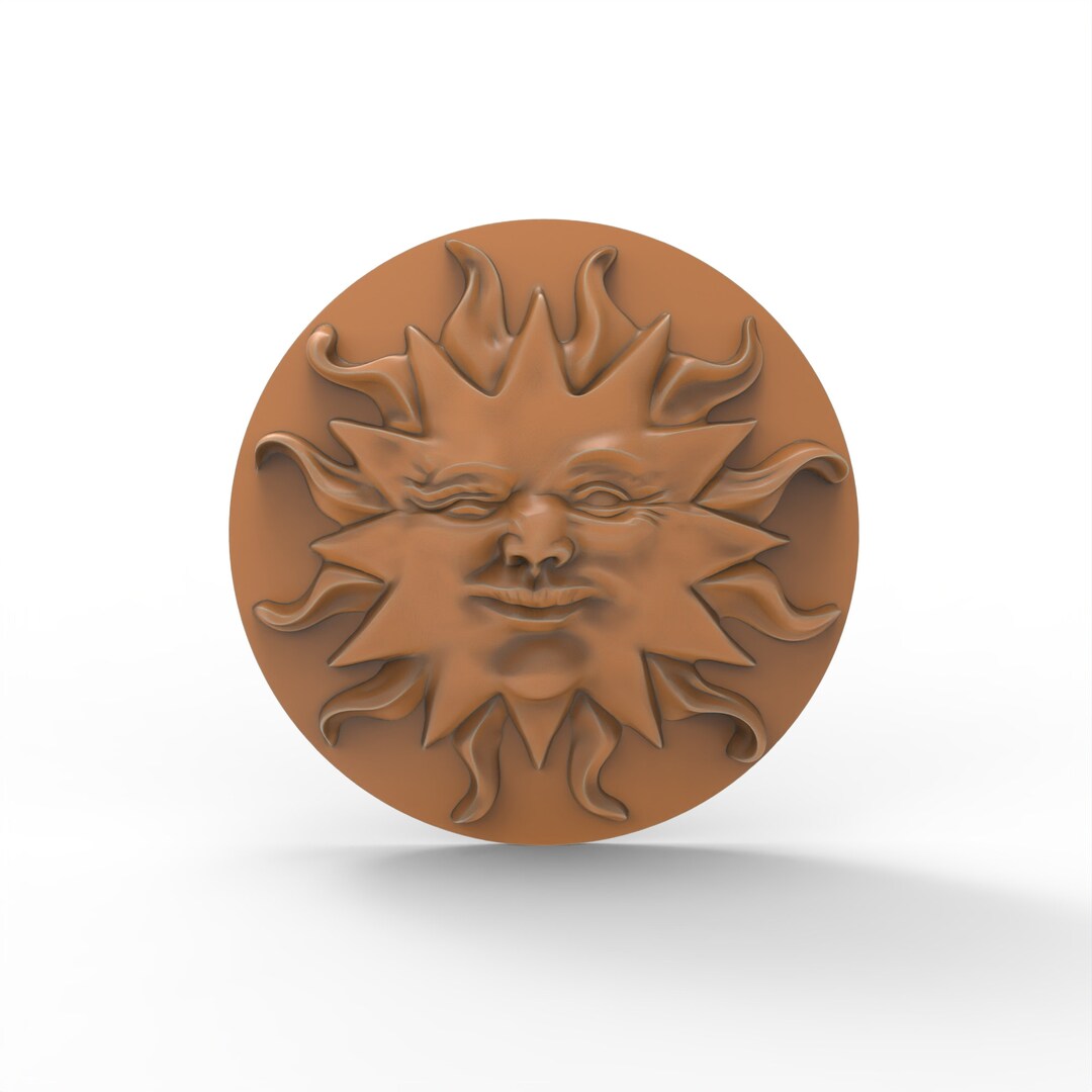 3D Printable Sun Face STL Files for CNC Router Engraving 3D Printer ...