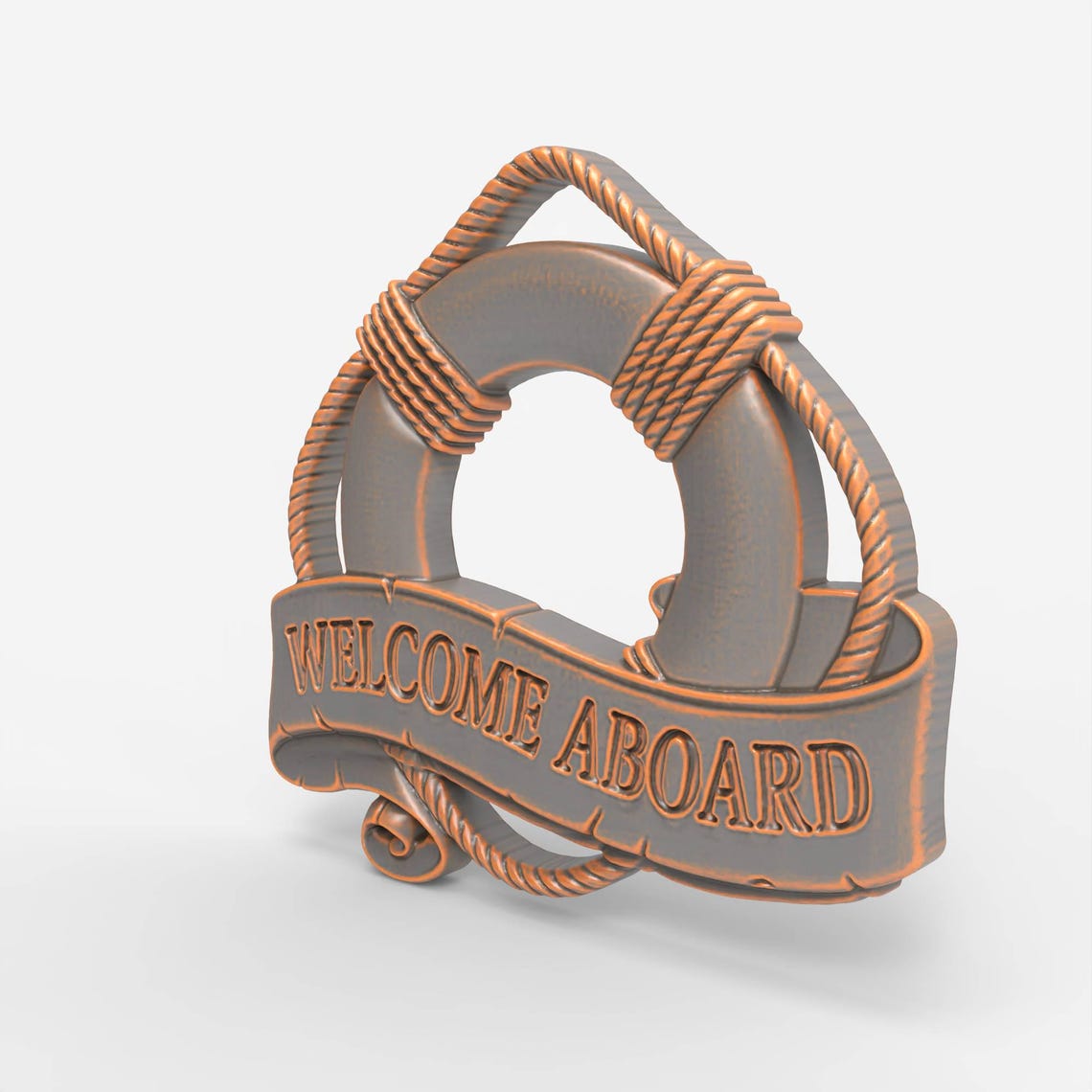 Welcome Aboard Life Ring STL File for CNC Carving 3D Printing Nautical ...