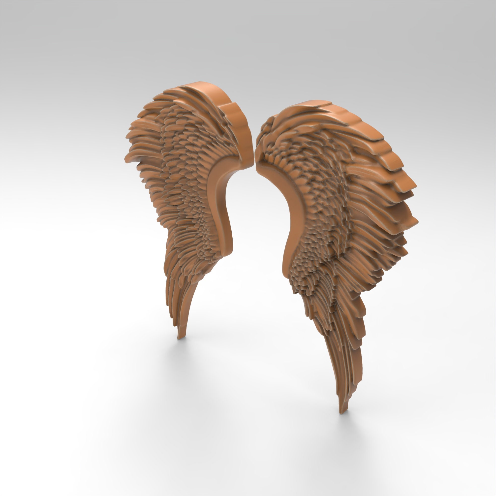 Pair 3D Printable Angels Wings Angel Cherub Wing STL Files for CNC ...