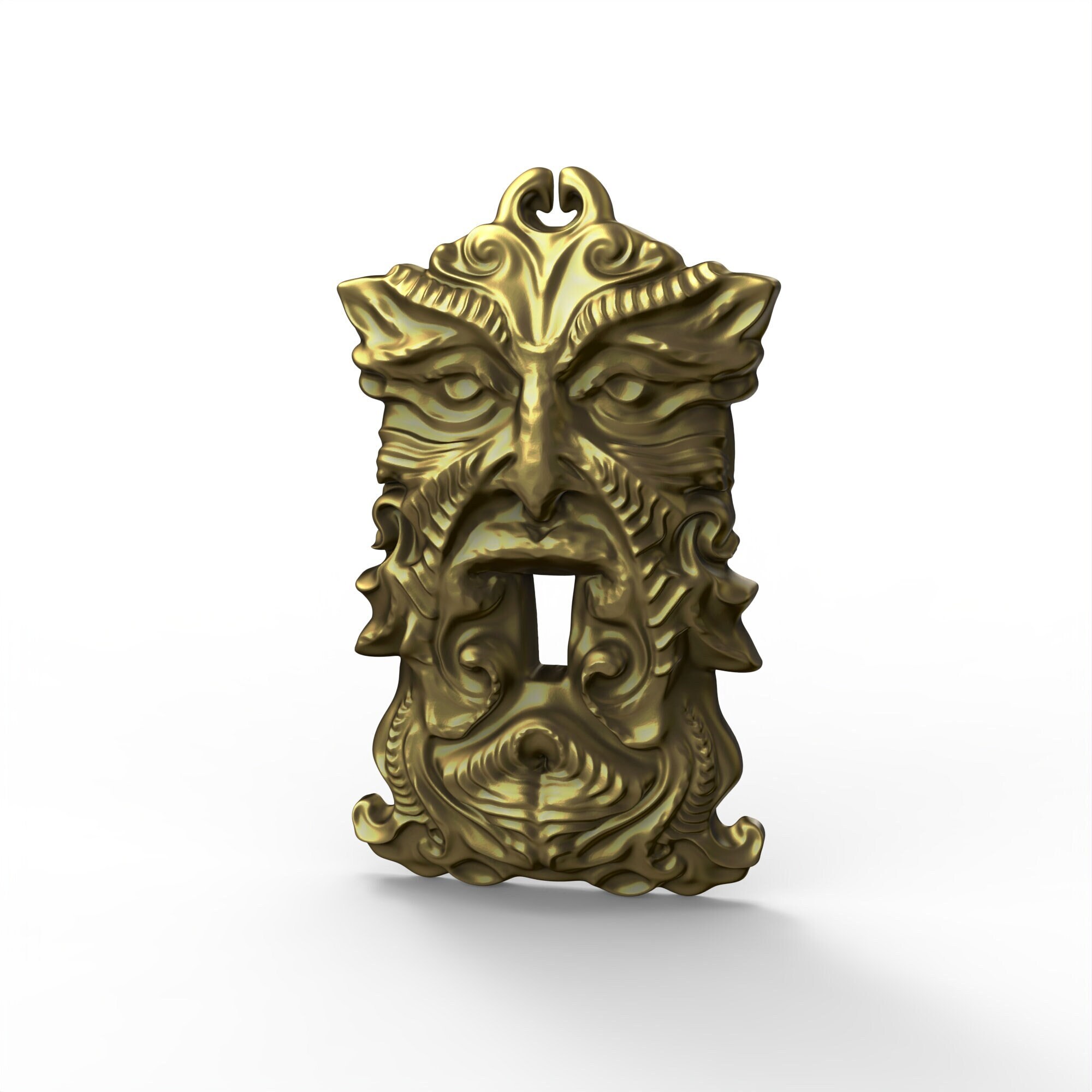 Vintage Leaf Green Man Door Lock Handle Ornate Switch Frame STL Files ...