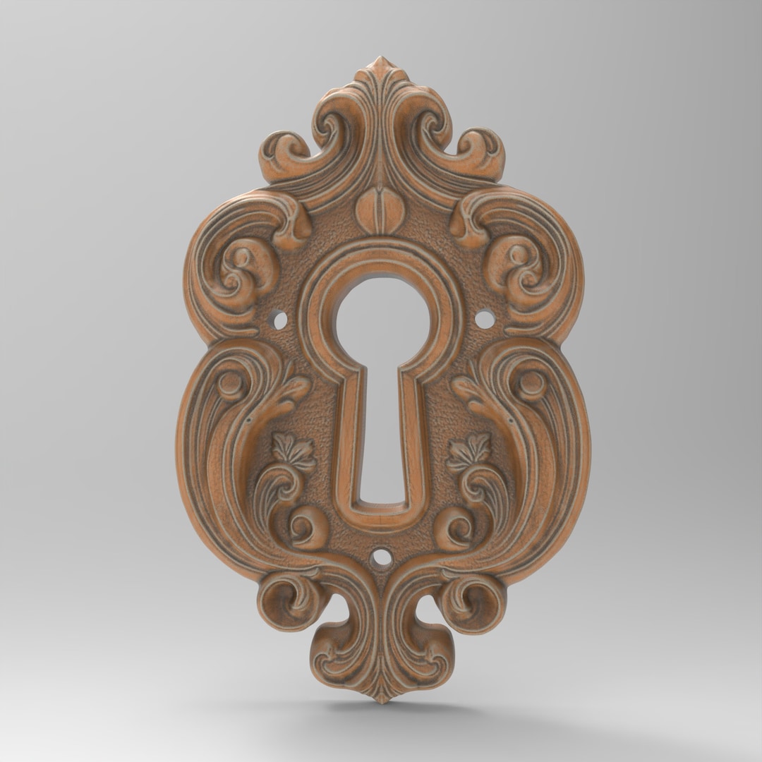 Baroque Keyhole 3D Model for CNC and 3D Printing - Ornate Vintage ...