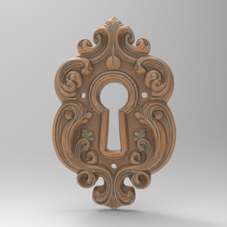 Baroque Keyhole 3D Model for CNC and 3D Printing - Ornate Vintage Replacement Part, Door, Drawer ...