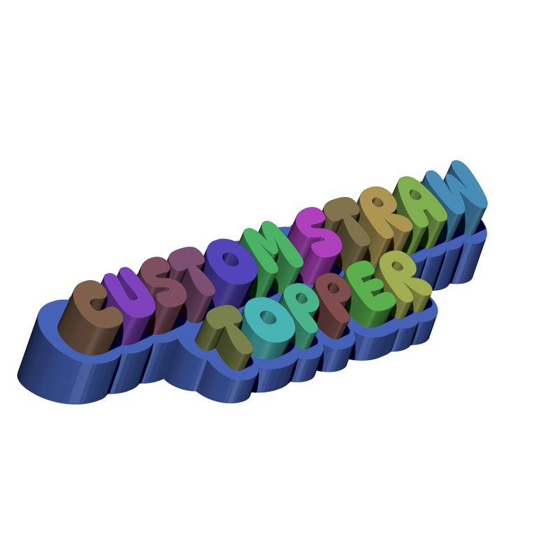 Custom Text STL 3D Model Personalized Name STL 3MF Multicolor File ...