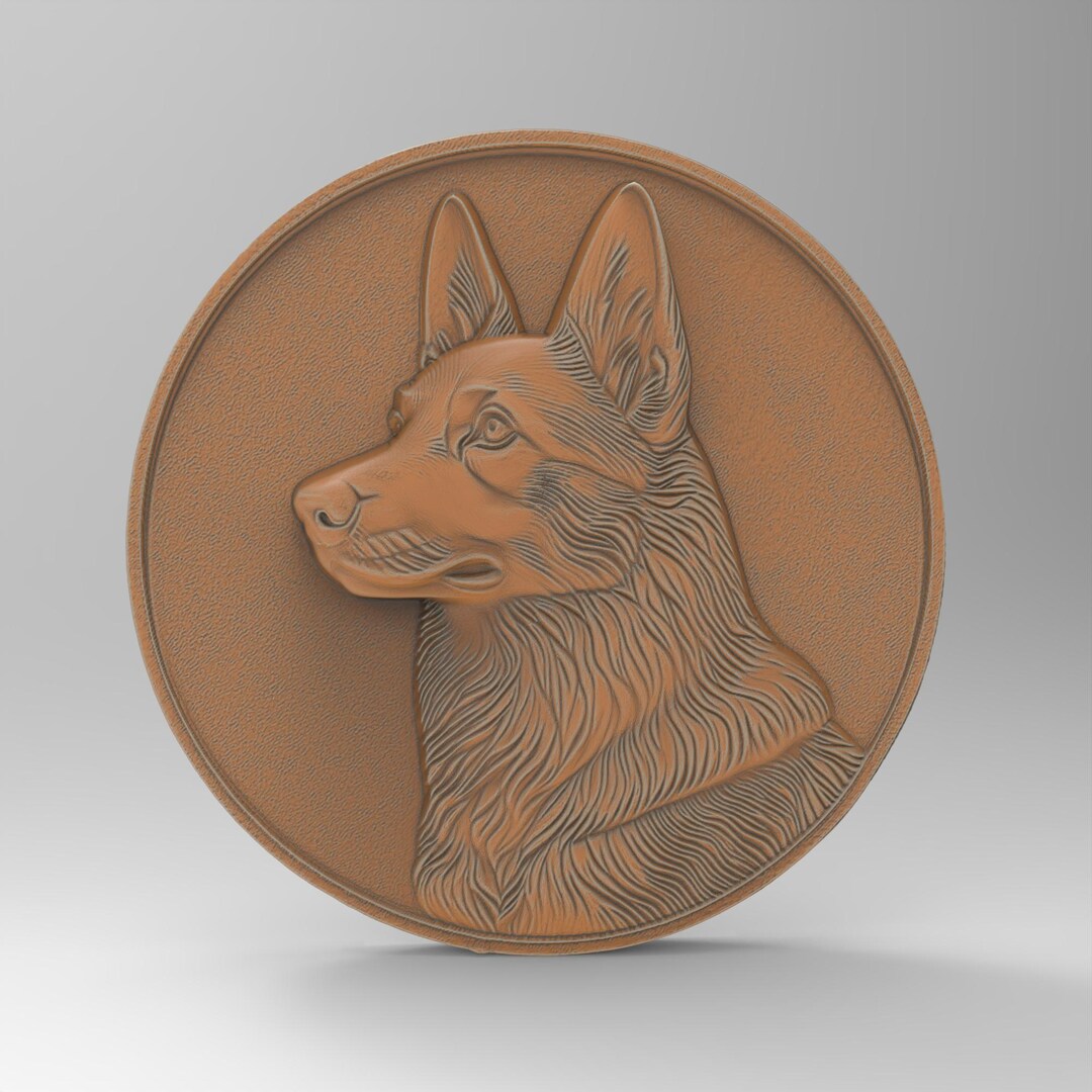 3D Printable Dog Head Coin - STL File for CNC Router 3D Printers - Etsy