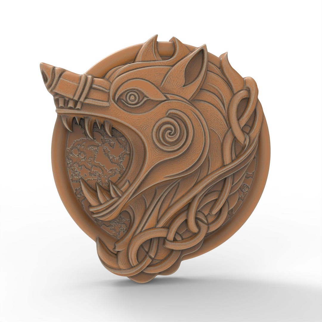 Celtic Knot Wolf Pendant Head 3D Printable STL Files for CNC Router ...