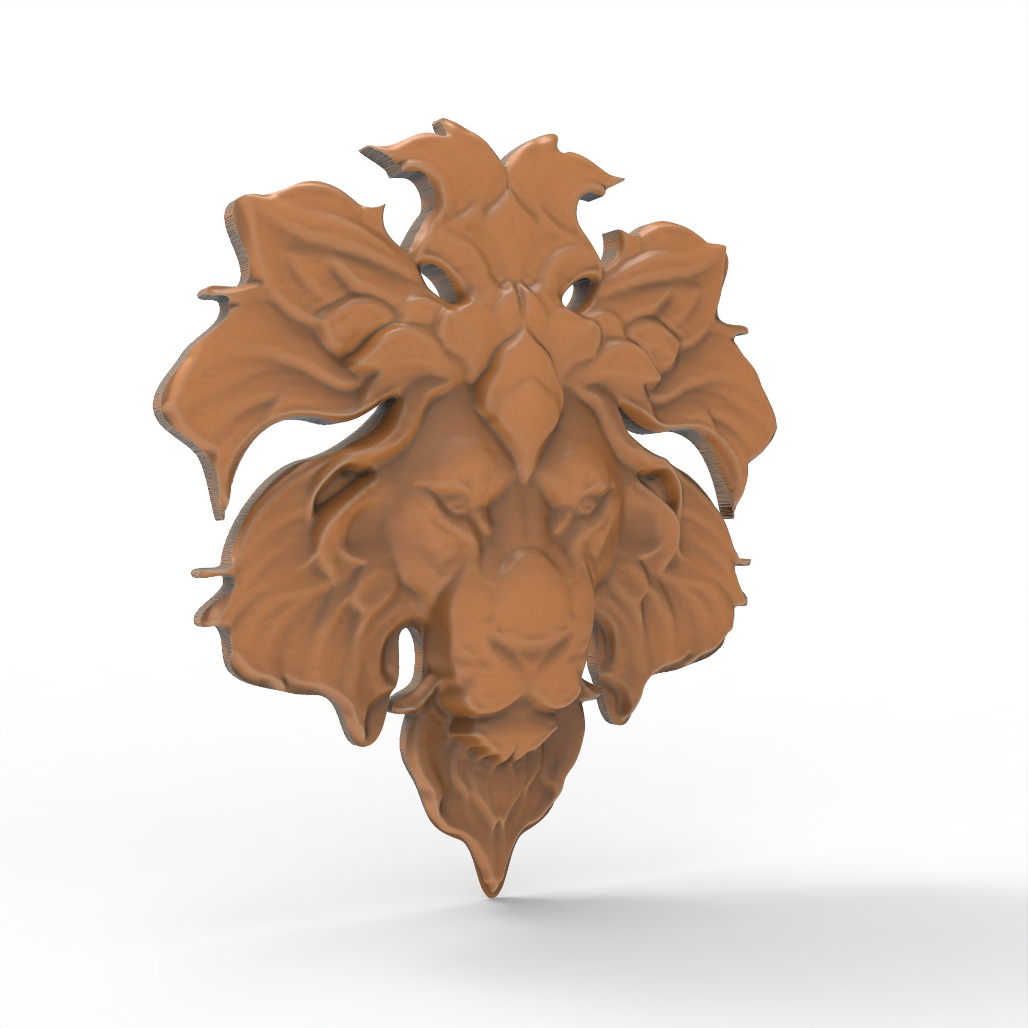 3D Printable Floral Lion Head STL Files for CNC Router Engraving 3D ...