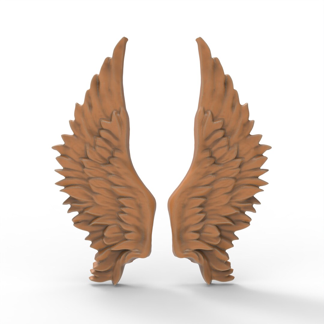 Pair 3D Printable Angels Wings Angel Cherub Wing STL Files for CNC ...