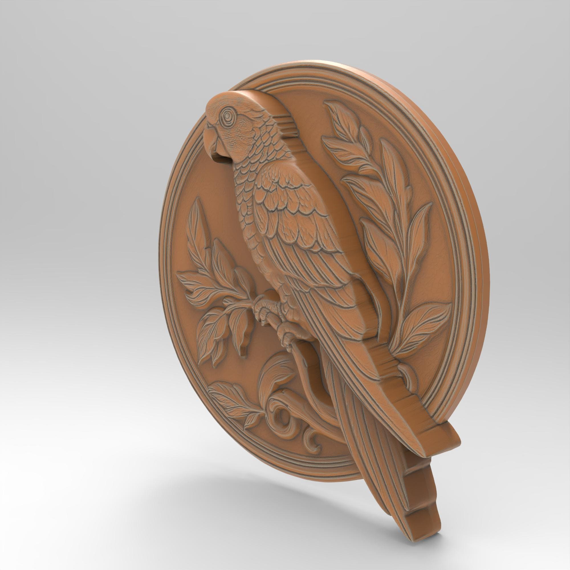 Majestic Parrot 3D Model – STL File for CNC Engraving, Digital Bird ...