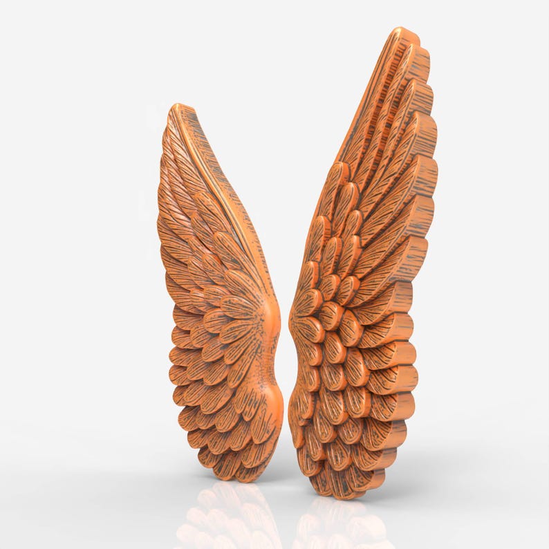 Pair Angel Wings STL 3D Printable Angel Wing Cherub Wing STL Files for ...