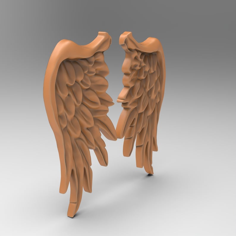 3D Printable Angels Wings Angel Cherub Wing STL Files for CNC Router ...