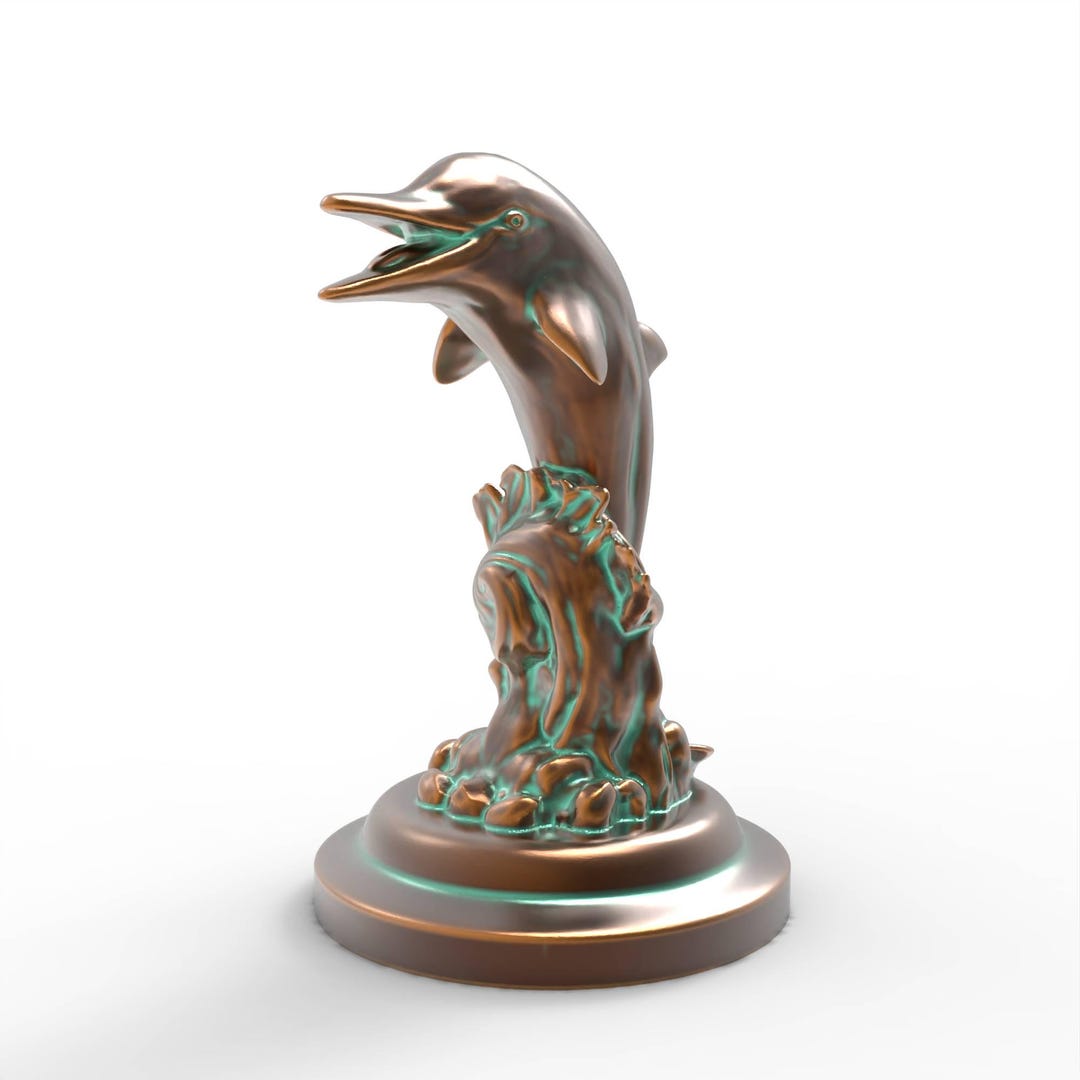 Dolphin 3D Model Ocean Fish STL File for CNC 3D Printing Marine Decor ...