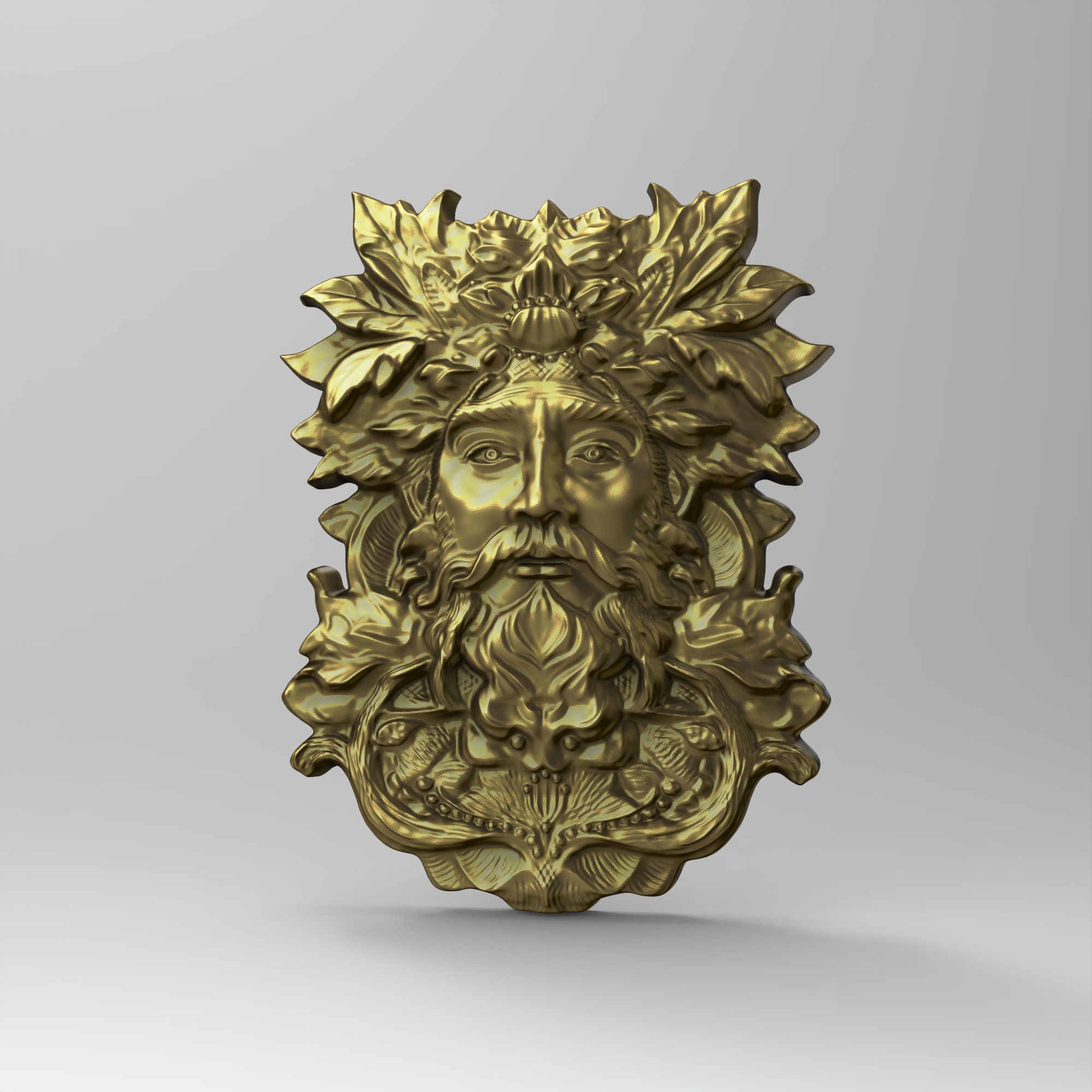 3D Printable Green Man Pagan Garden Sculpture Wall Hanging STL Files ...