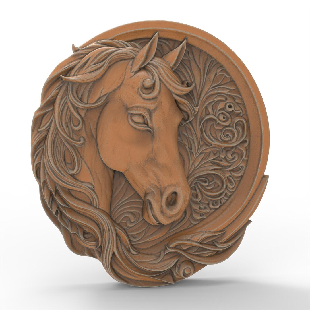 3D Printable Horse Head STL File for CNC Router 3D Printer Laser 3D ...