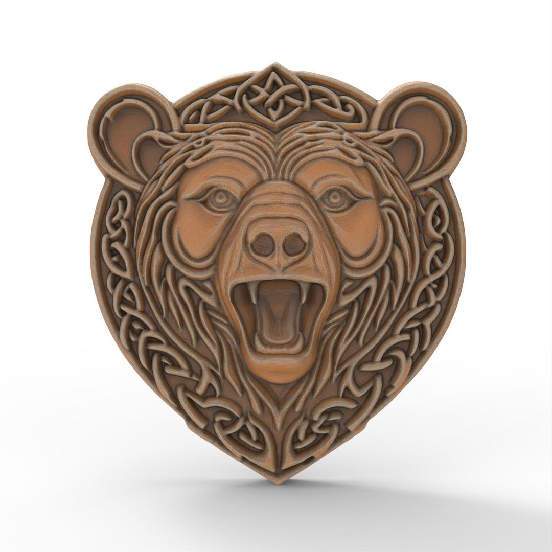 Celtic Knot Bear Head Pendant 3D Printable STL Files for CNC Router ...