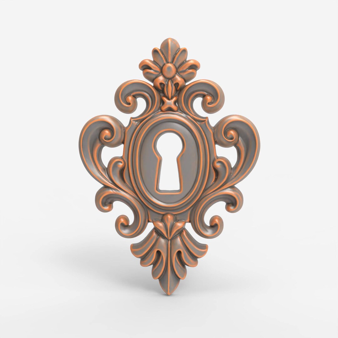 Baroque Keyhole STL File for CNC Carving 3D Printing Ornamental Key ...