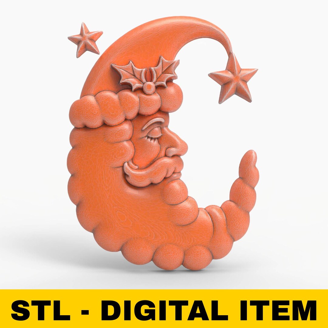 STL File 3d Model Printable Santa Claus STL Model – Swirl Beard ...