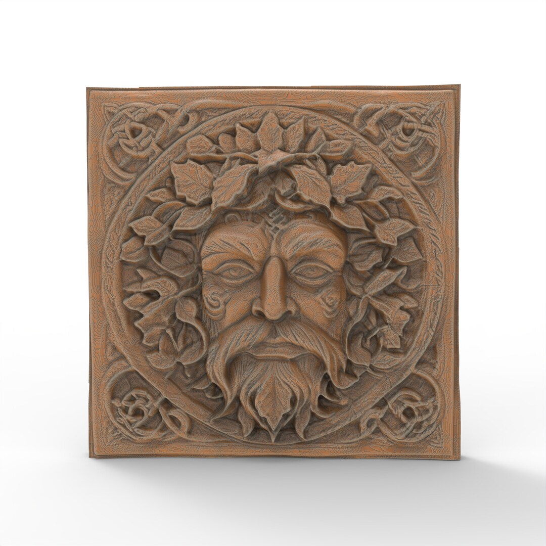 3D Printable Green Man Pagan Garden Sculpture Wall Hanging STL Files ...