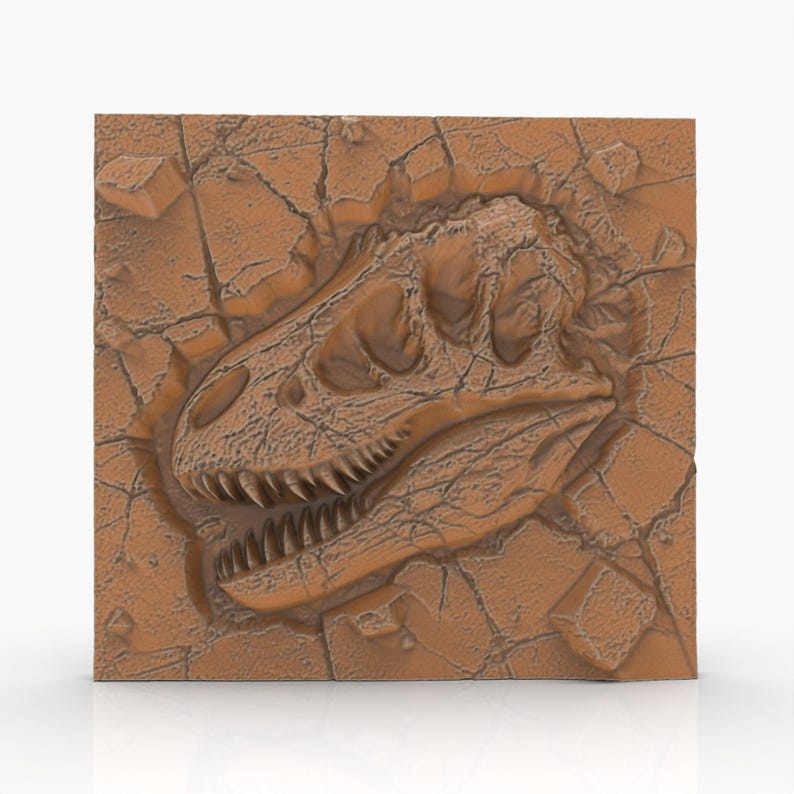 T-rex Fossil 3D Model Dinosaur Skull STL File CNC Router 3D Printer ...