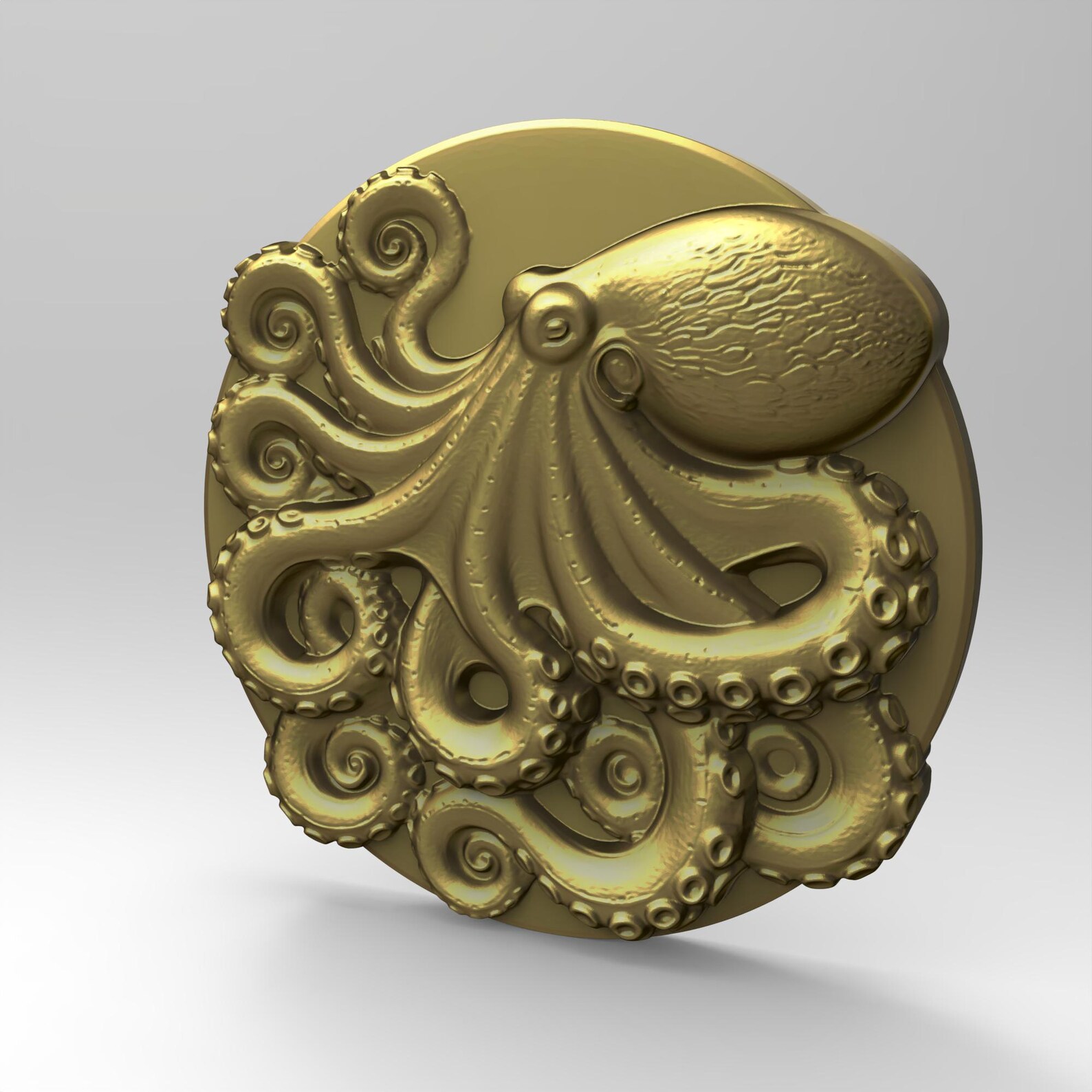 Steampunk Octopus Plaque 3D Model for CNC and 3D Printing - Detailed ...