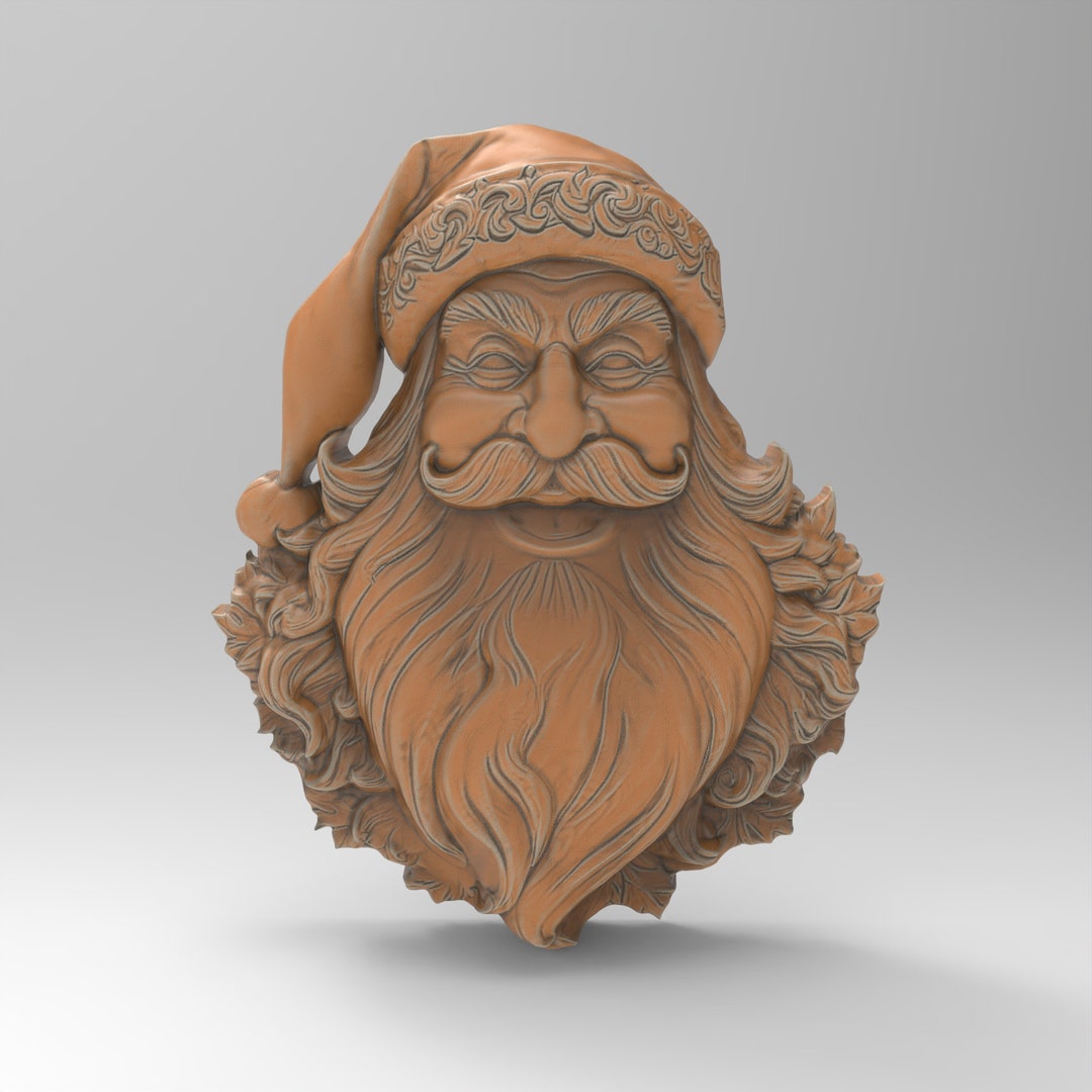 Santa Claus 3D Model for CNC and 3D Printing - Festive Digital Art for ...