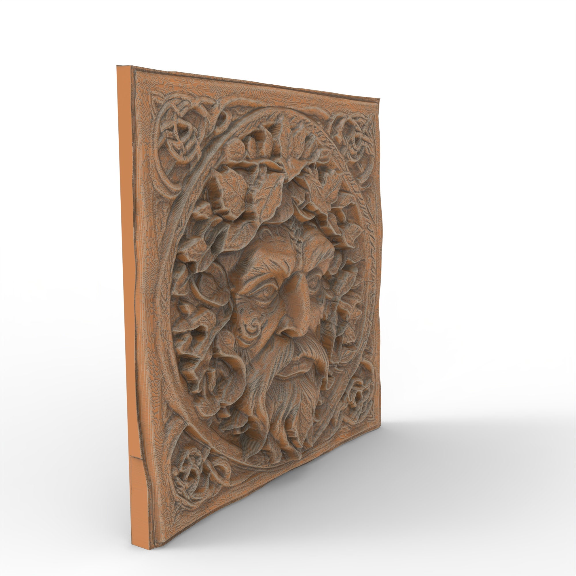 3D Printable Green Man Pagan Garden Sculpture Wall Hanging STL Files ...