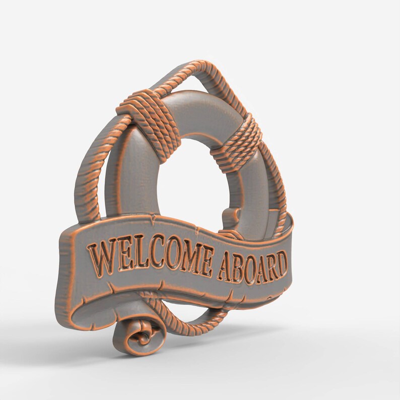 Welcome Aboard Life Ring STL File for CNC Carving 3D Printing Nautical ...