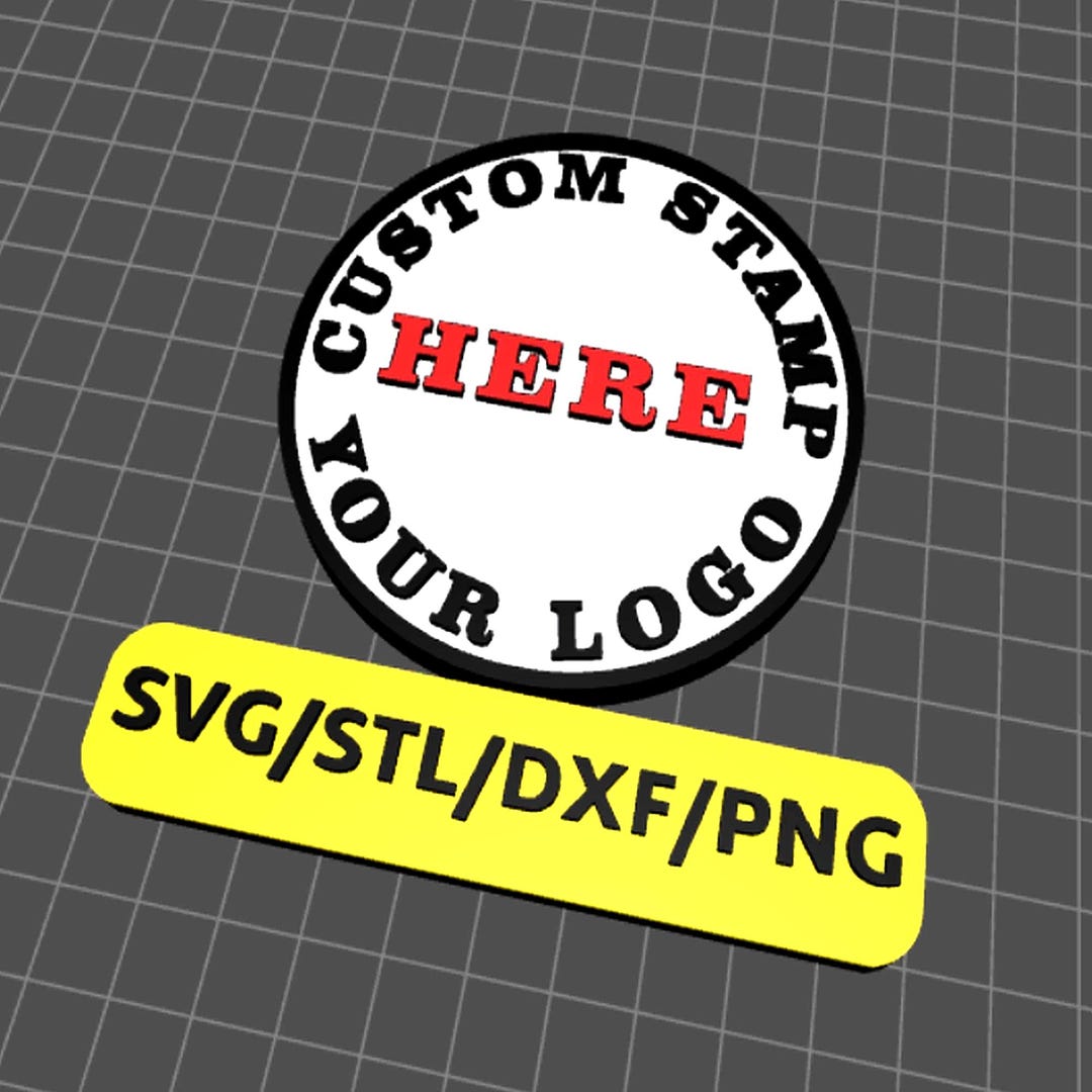 Custom Stamp Design Model - SVG STL DXF Vector Text Logo File for ...