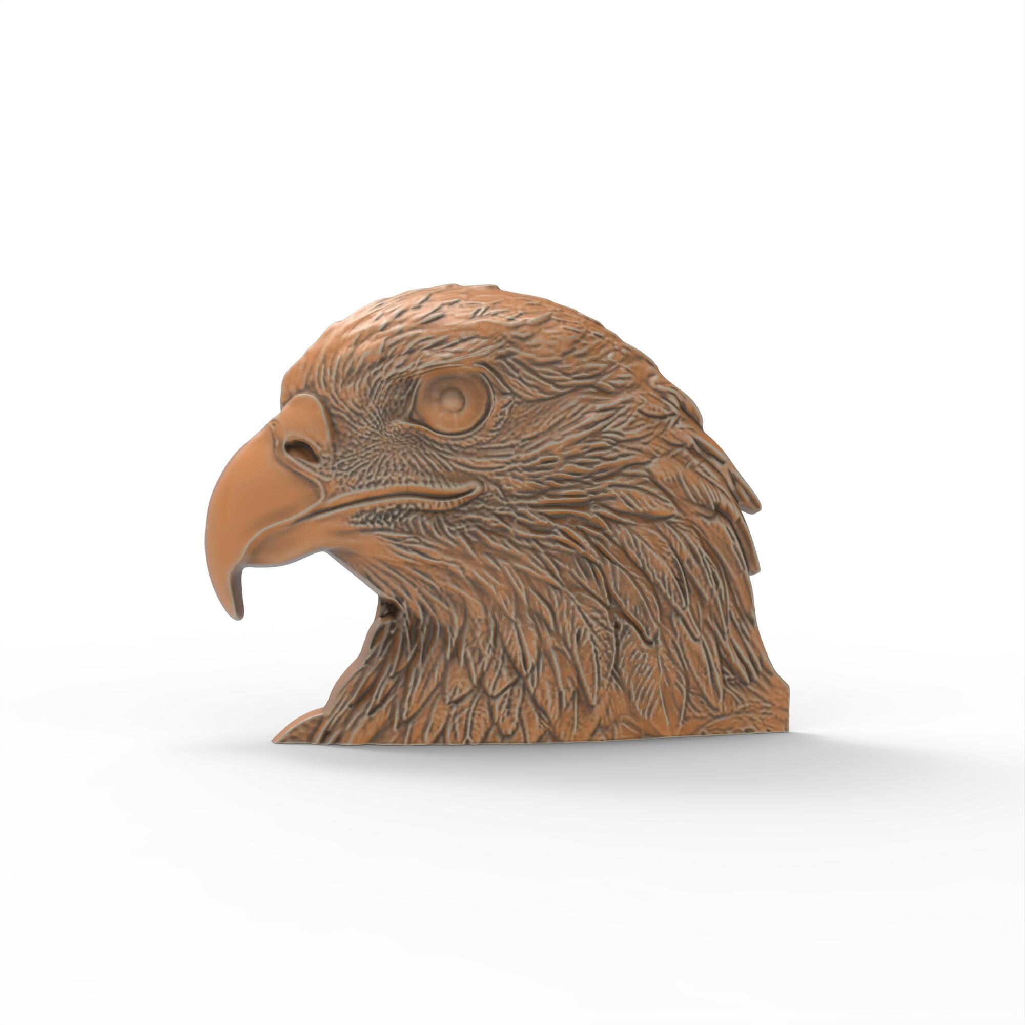 Eagle Head STL File for CNC Bird Sculpture Casting Wood Carving ...