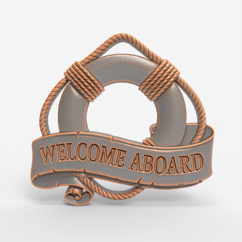 Welcome Aboard Life Ring STL File for CNC Carving 3D Printing Nautical ...