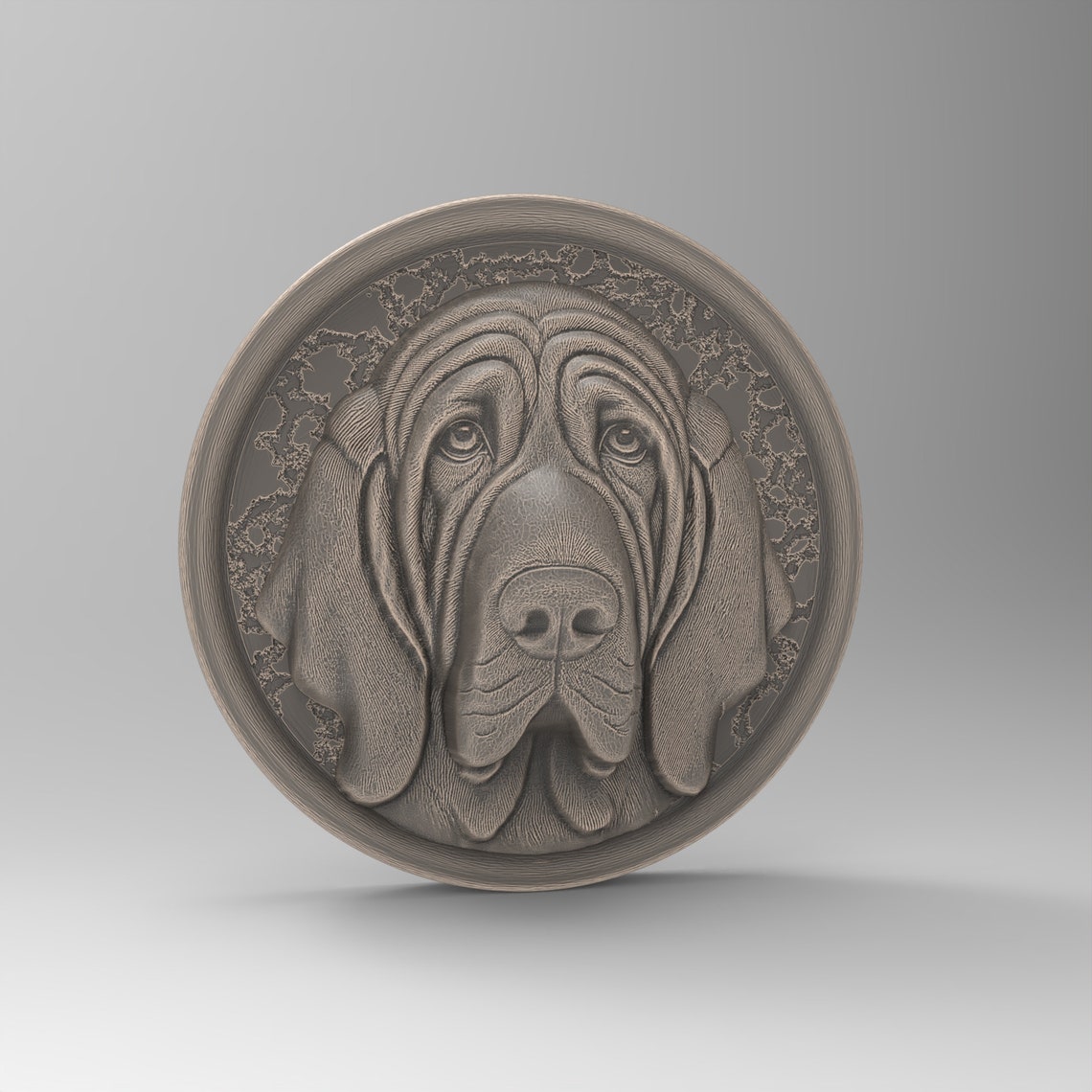 Bloodhound Coin 3D Model for CNC and 3D Printing - Detailed Dog Profile ...