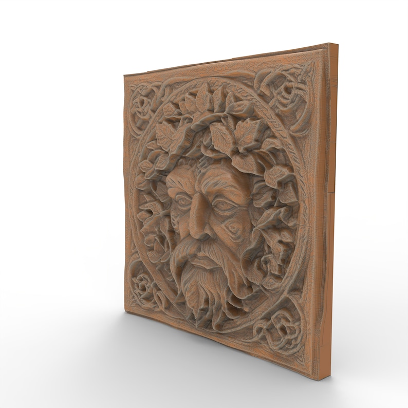 3D Printable Green Man Pagan Garden Sculpture Wall Hanging STL Files ...
