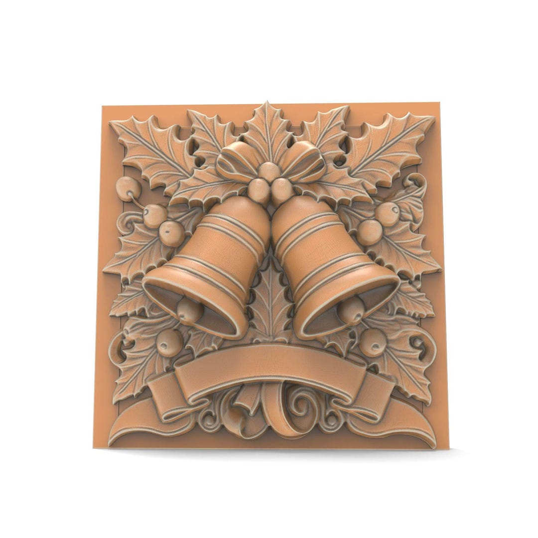 Christmas Bells Plaque 3D Model for CNC and 3D Printing - Festive ...
