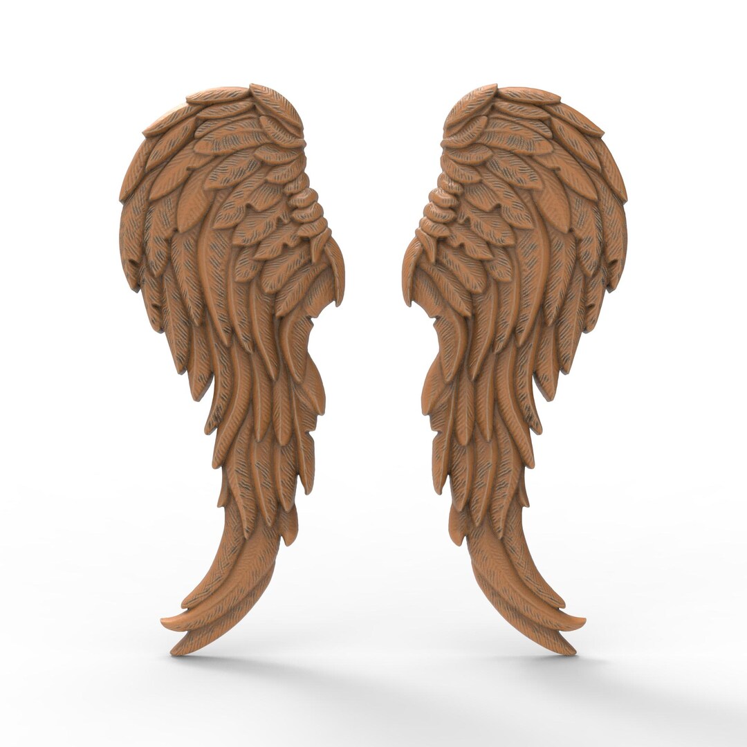 Pair 3D Printable Angels Wings Angel Cherub Wing STL Files for CNC ...