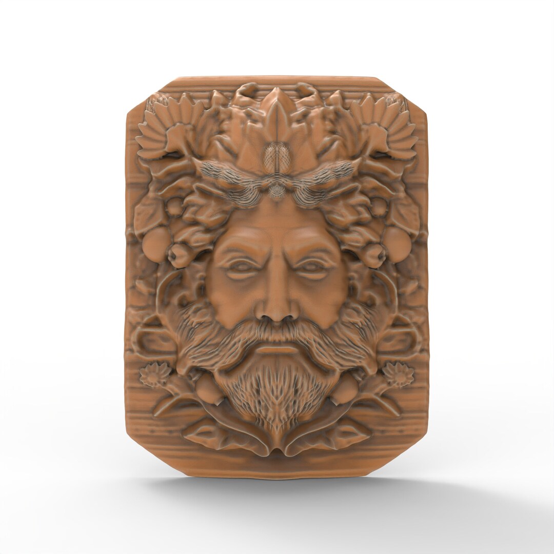3D Printable Green Man Pagan Garden Sculpture Wall Hanging STL Files ...