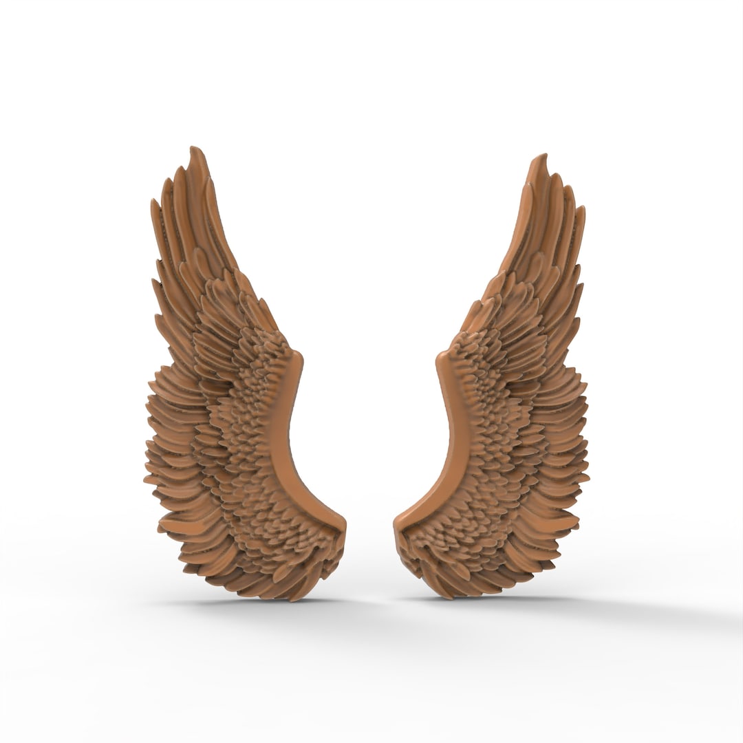 Pair 3D Printable Angels Wings Angel Cherub Wing STL Files for CNC ...