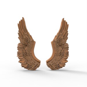 Pair 3D Printable Angels Wings Angel Cherub Wing STL Files for CNC ...