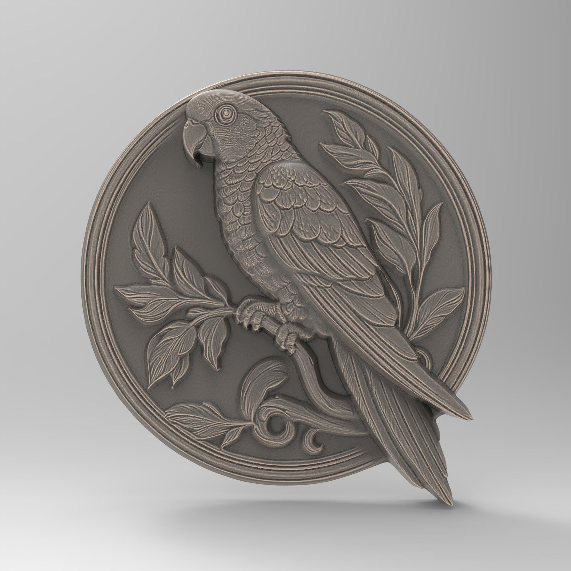 Majestic Parrot 3D Model STL File for CNC Engraving, Digital Bird ...