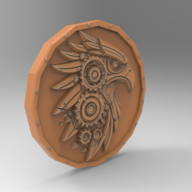 Steampunk Eagle Coin STL File for CNC Router 3D Printer and Laser ...