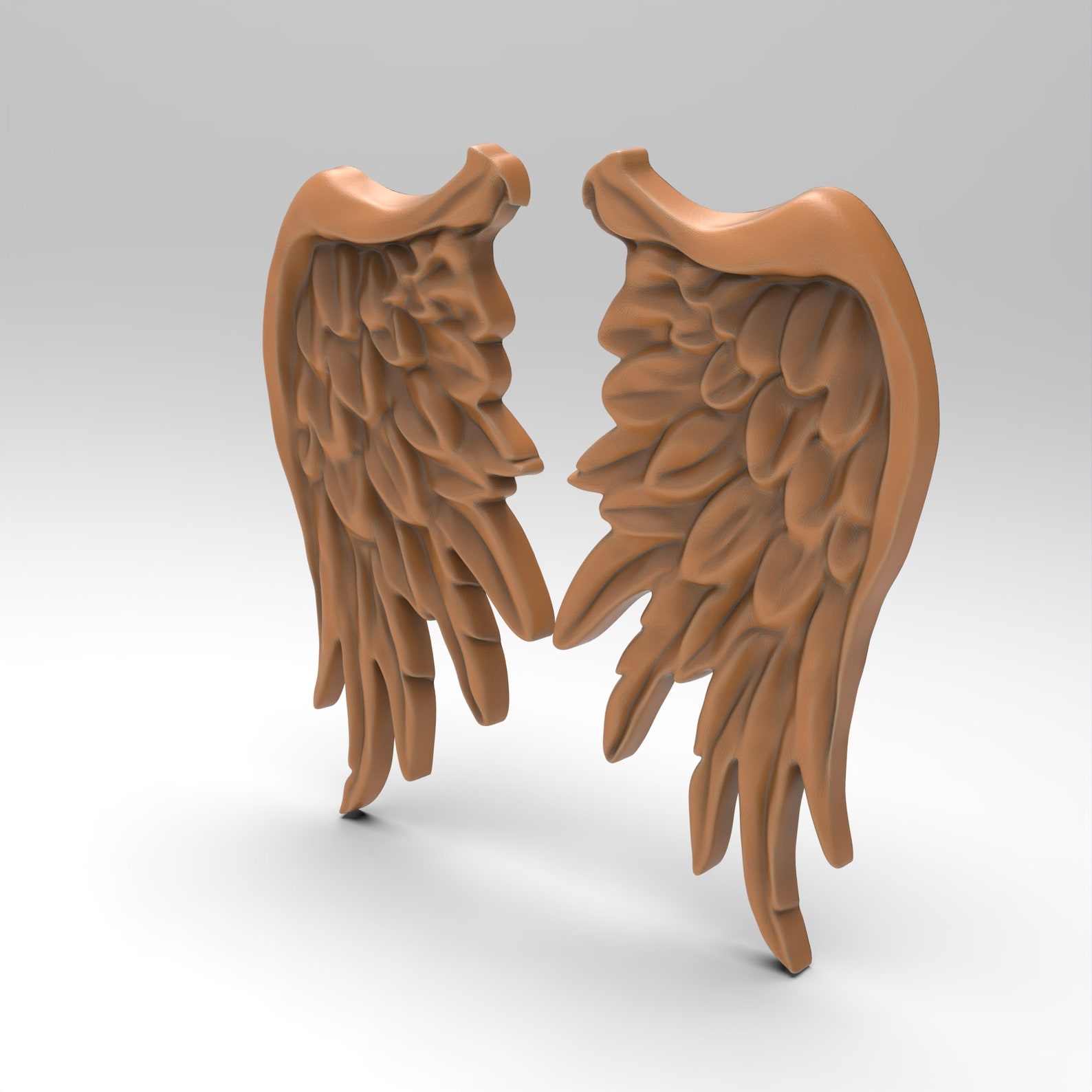 3D Printable Angels Wings Angel Cherub Wing STL Files for CNC Router ...