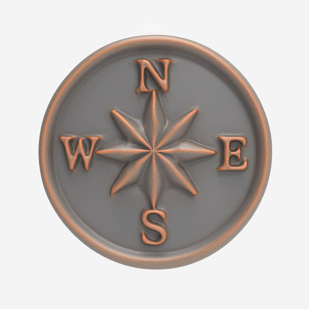 Compass Rose Medallion Wall Art – 3D Sculpted Star With North, South ...