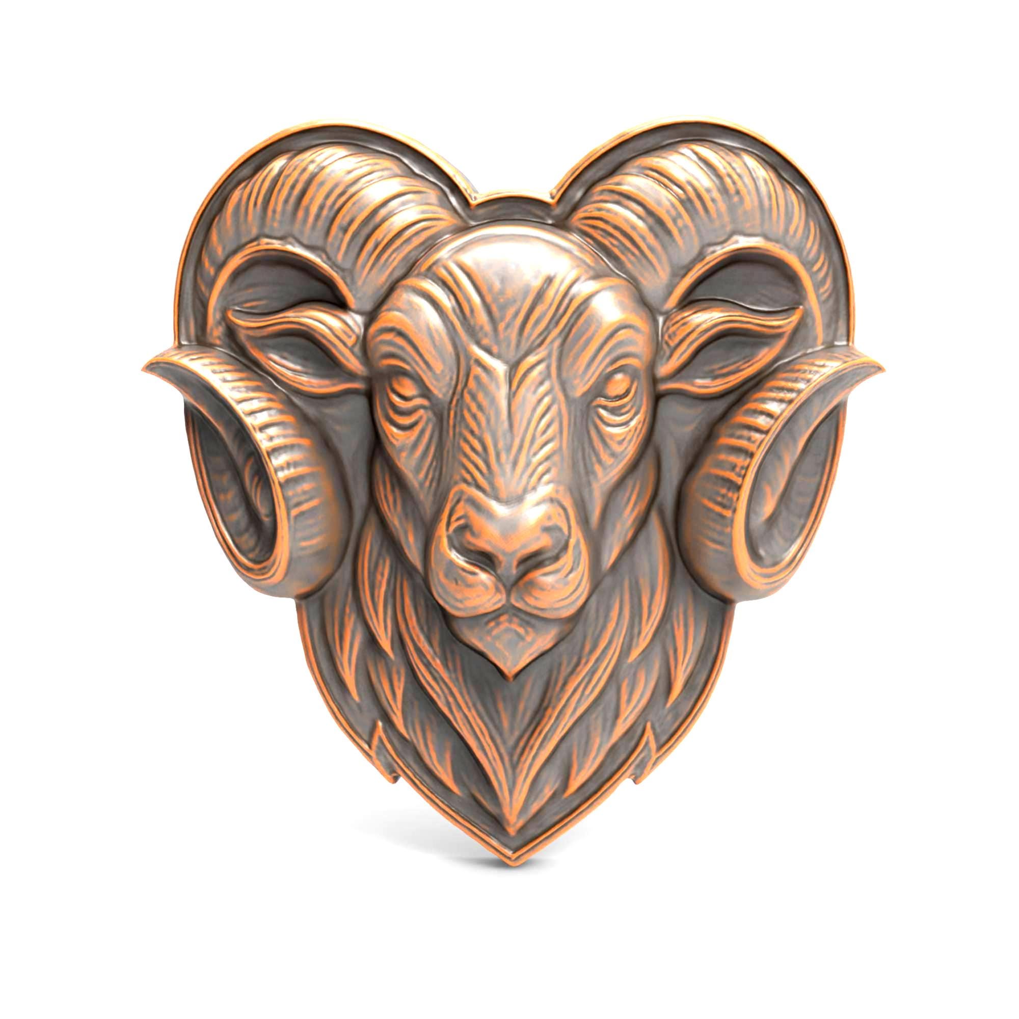 Ram Head STL File for CNC 3D Printing File Aries Zodiac STL Relief ...