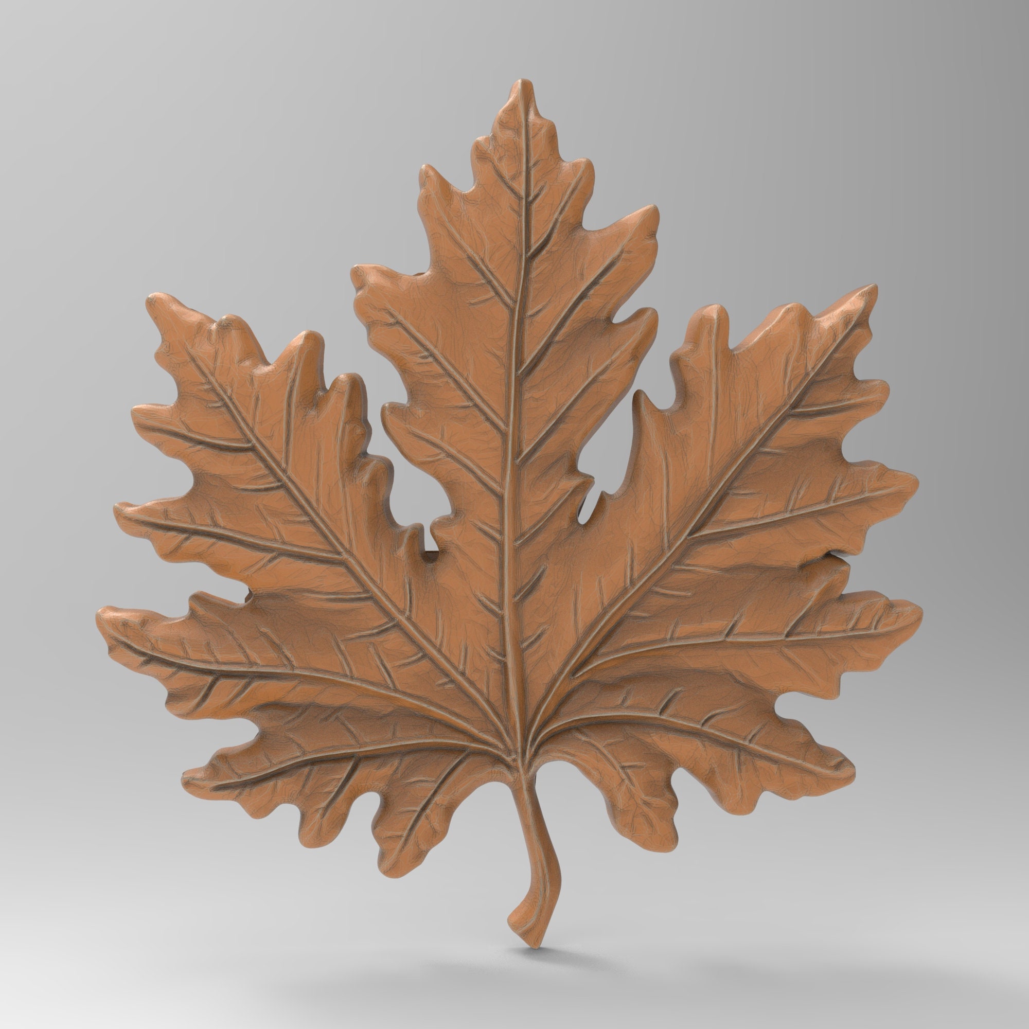 3D Printable Realistic Maple Leaf STL File for CNC Router Engraving 3D Printer Laser Digital ...