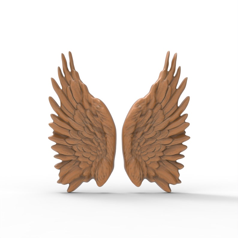 Pair 3D Printable Angels Wings Angel Cherub Wing STL Files for CNC ...