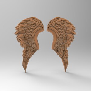Pair 3D Printable Angels Wings Angel Cherub Wing STL Files for CNC ...