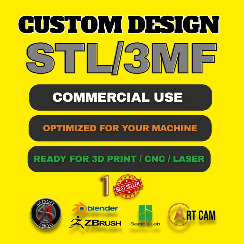 Custom STL File for CNC Router 3D Printer - 3MF Multi Color Model ...