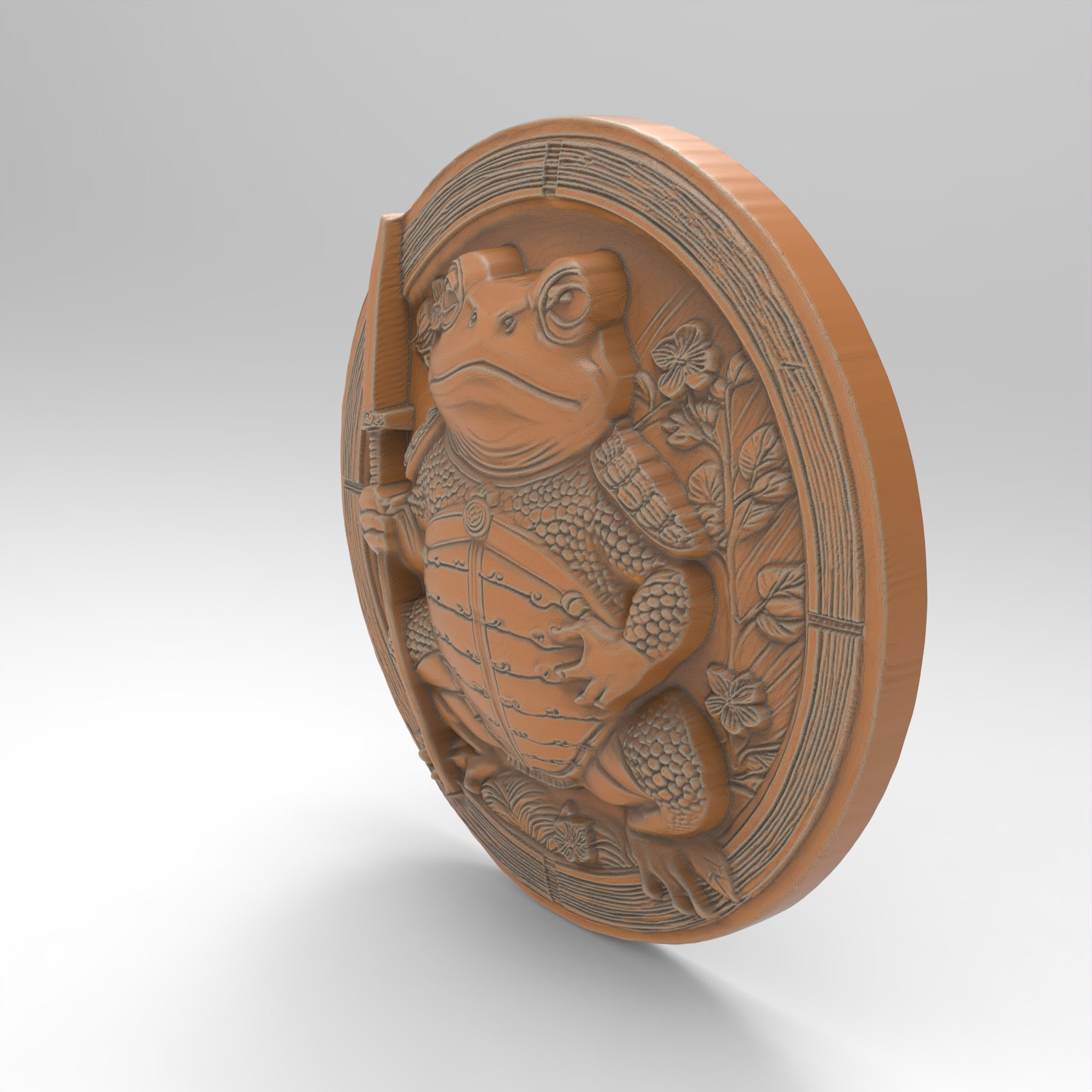 Frog Samurai STL 3D Printable Relief Carving Files | for CNC Router, 3D ...