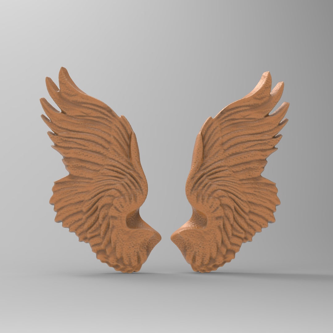 Pair 3D Printable Angels Wings Angel Cherub Wing STL Files for CNC ...
